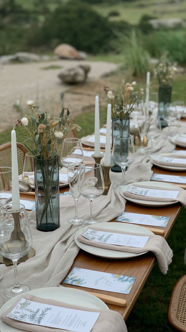 Rustic Winter Wedding Table Centerpieces - Luxe Locks Studio